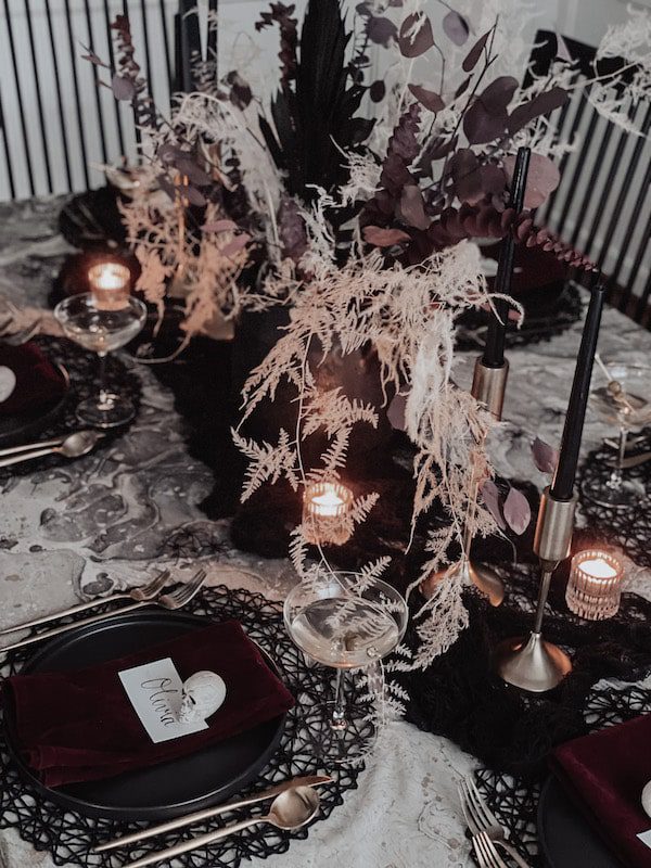 How to Set a Moody, Gothic-Inspired Halloween Table - hostessology