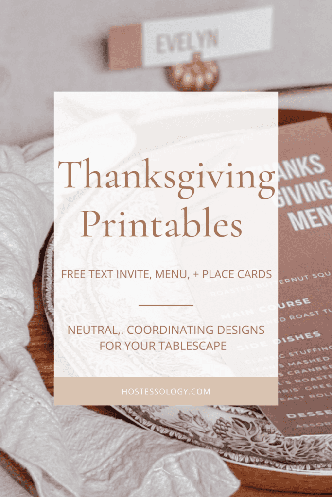 Free Thanksgiving Printables for your Tablescape - hostessology